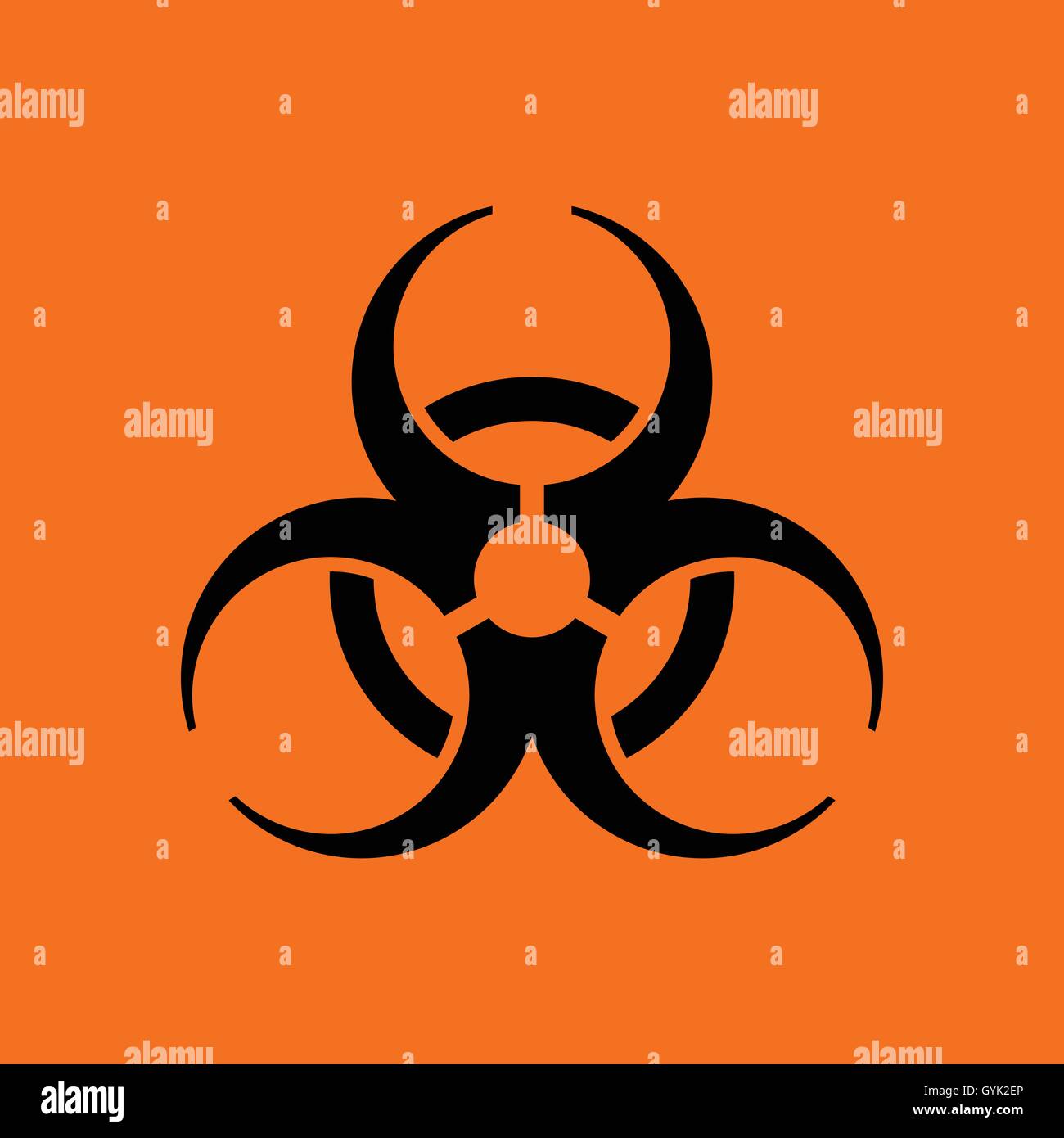 Biohazard icon. Orange background with black. Vector illustration Stock ...