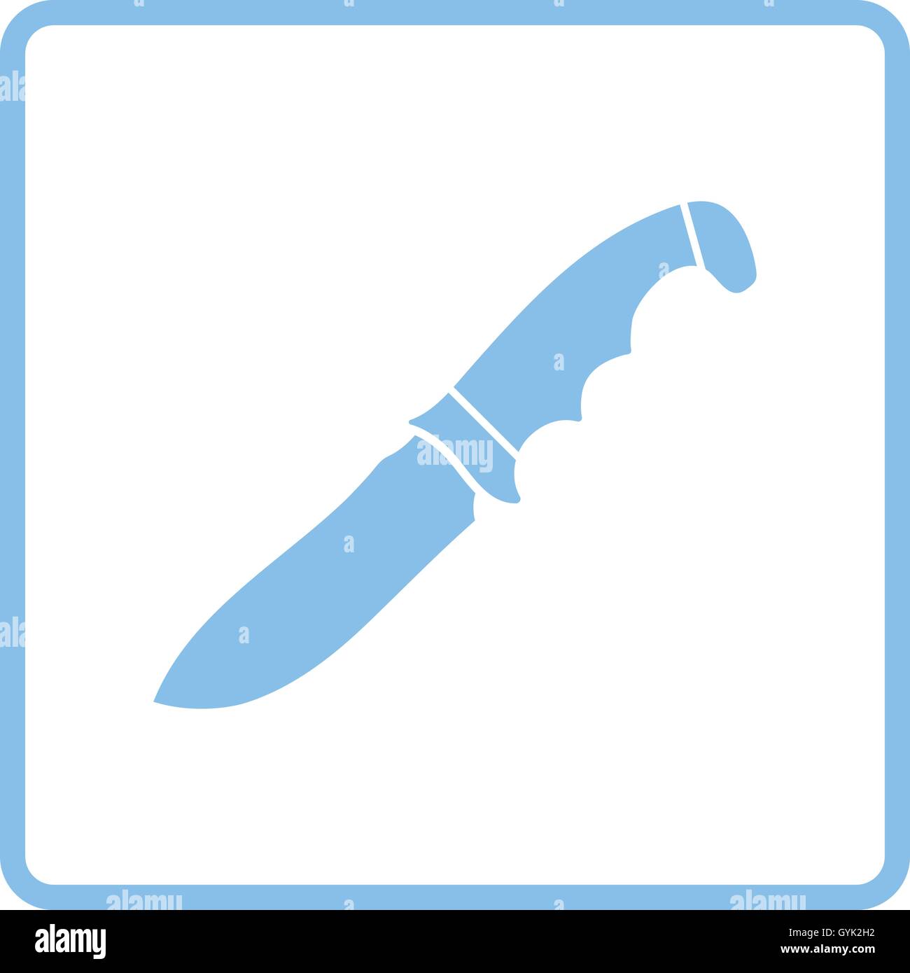 Hunting knife icon. Blue frame design. Vector illustration Stock Vector ...