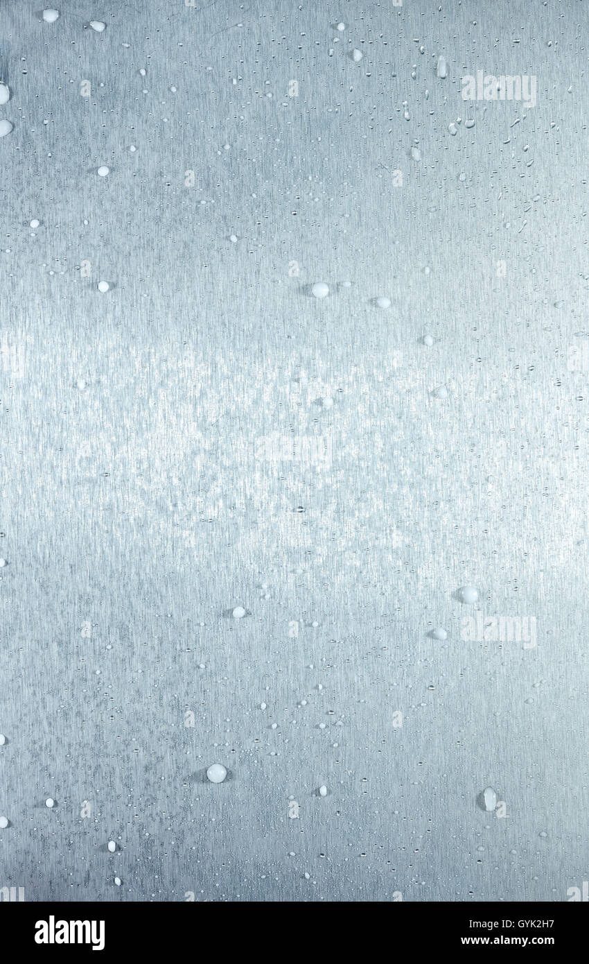 aluminum metal surface frozen with small ice crystals and drops Stock ...