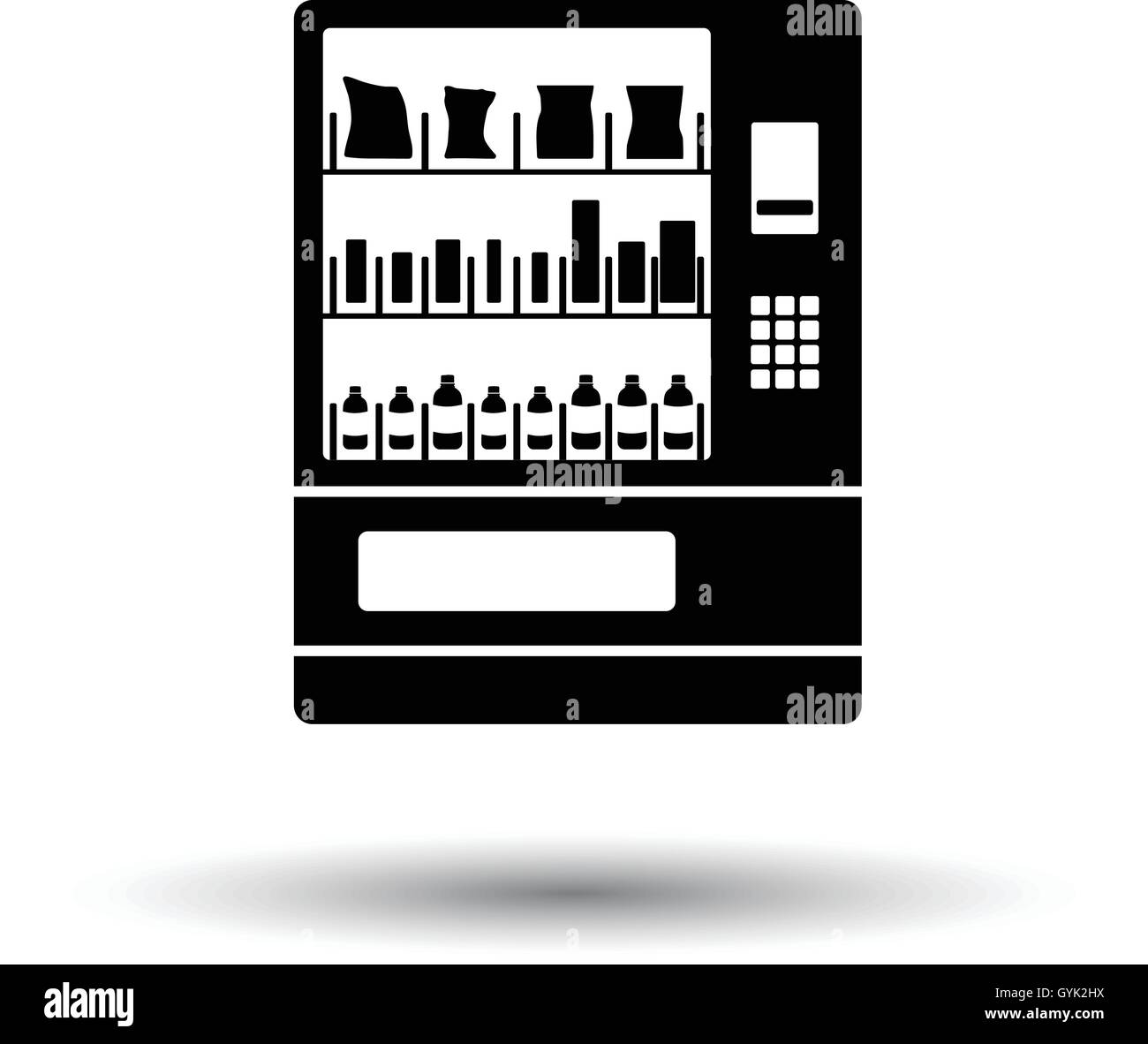 Food selling machine icon. White background with shadow design. Vector ...