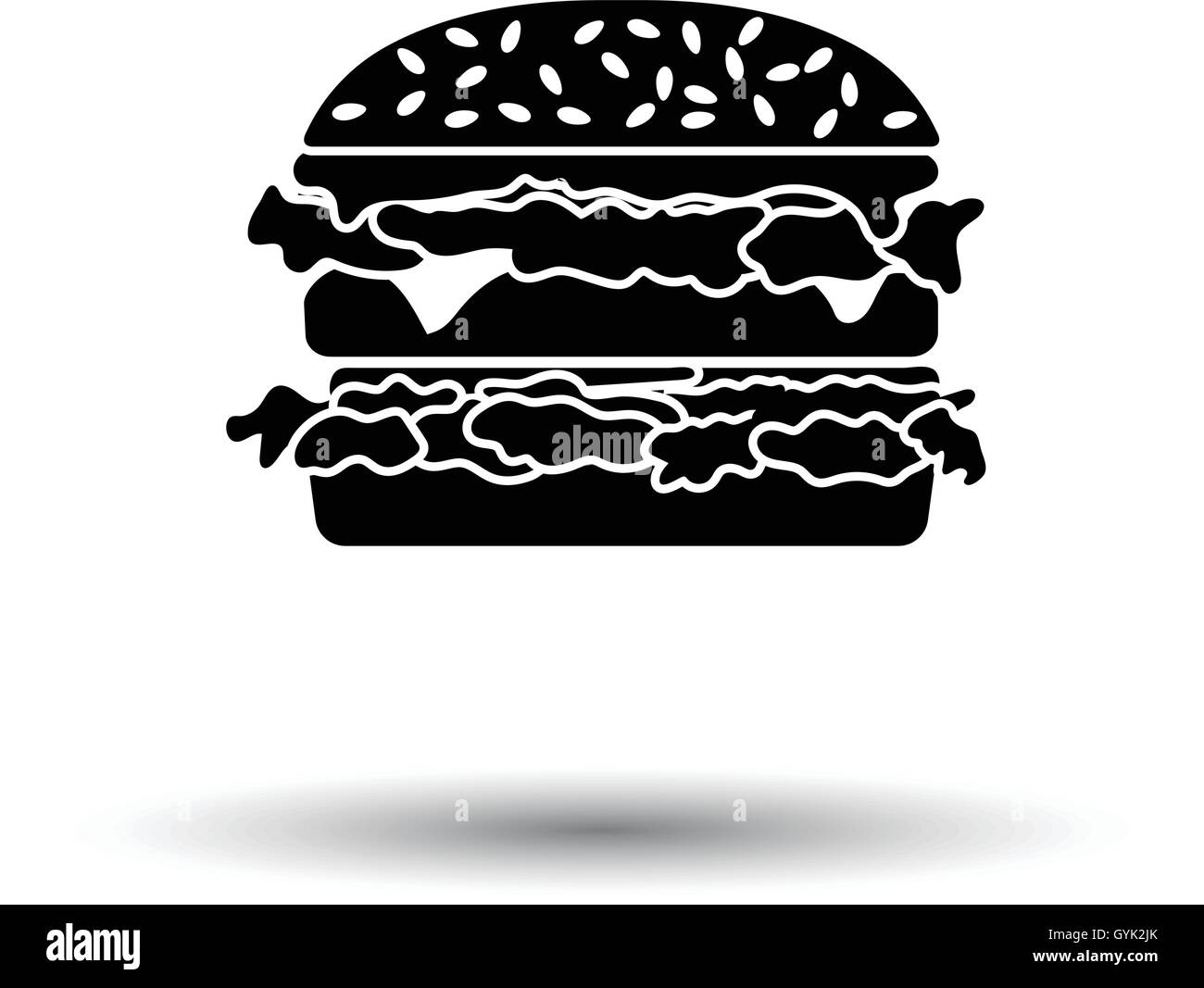 Hamburger icon. White background with shadow design. Vector ...