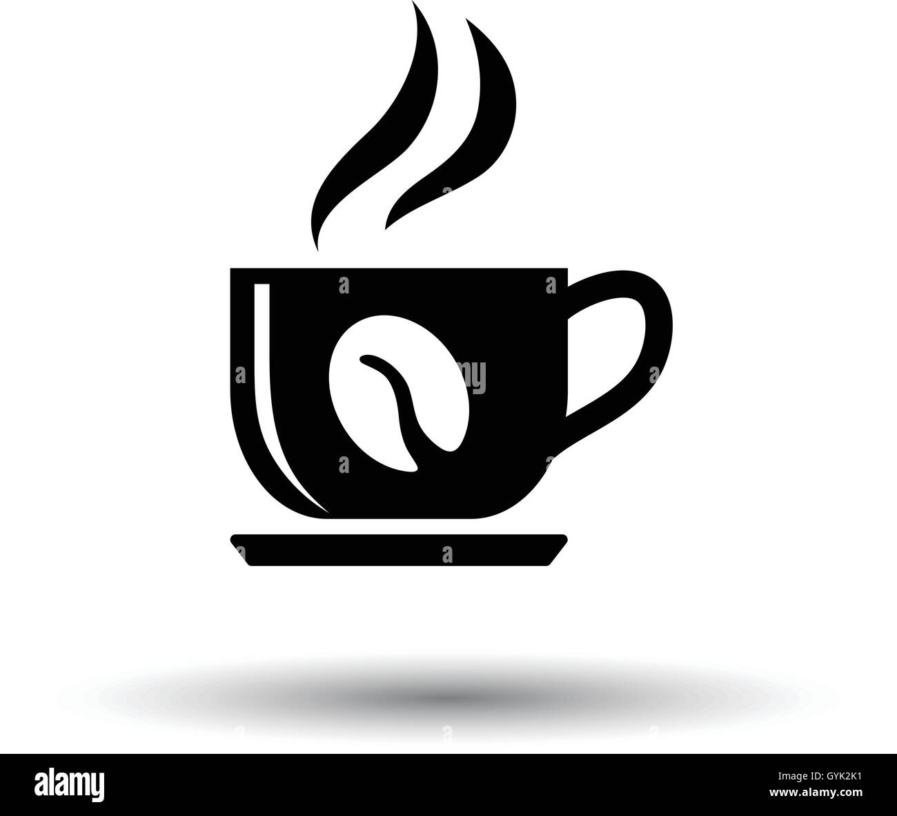 Coffee cup icon. White background with shadow design. Vector ...