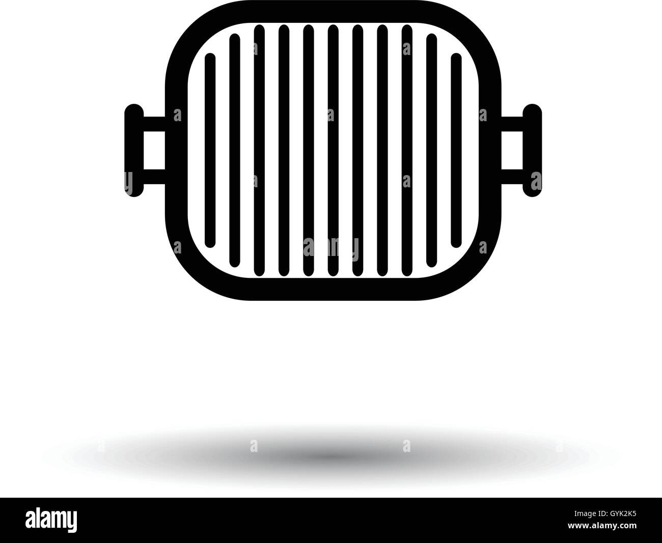 Grill pan icon. White background with shadow design. Vector ...