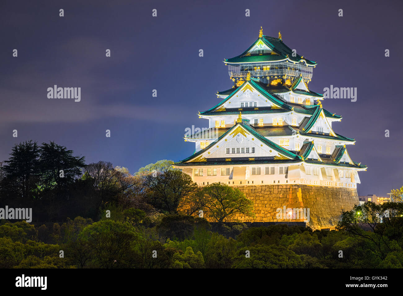 Osaka Castle at night, Japan Stock Photo - Alamy