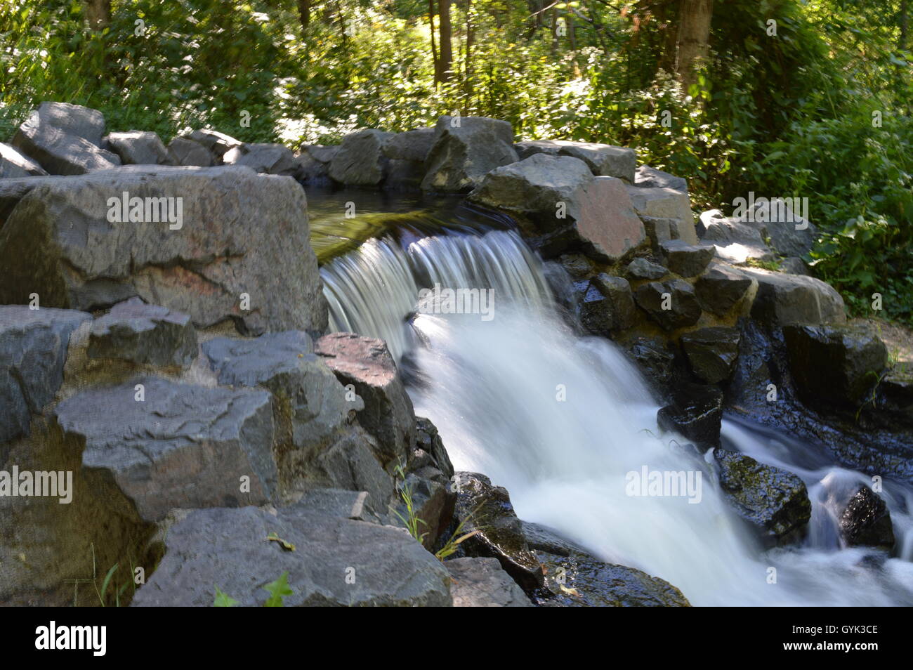 Waterfall in the Park Stock Photo - Alamy