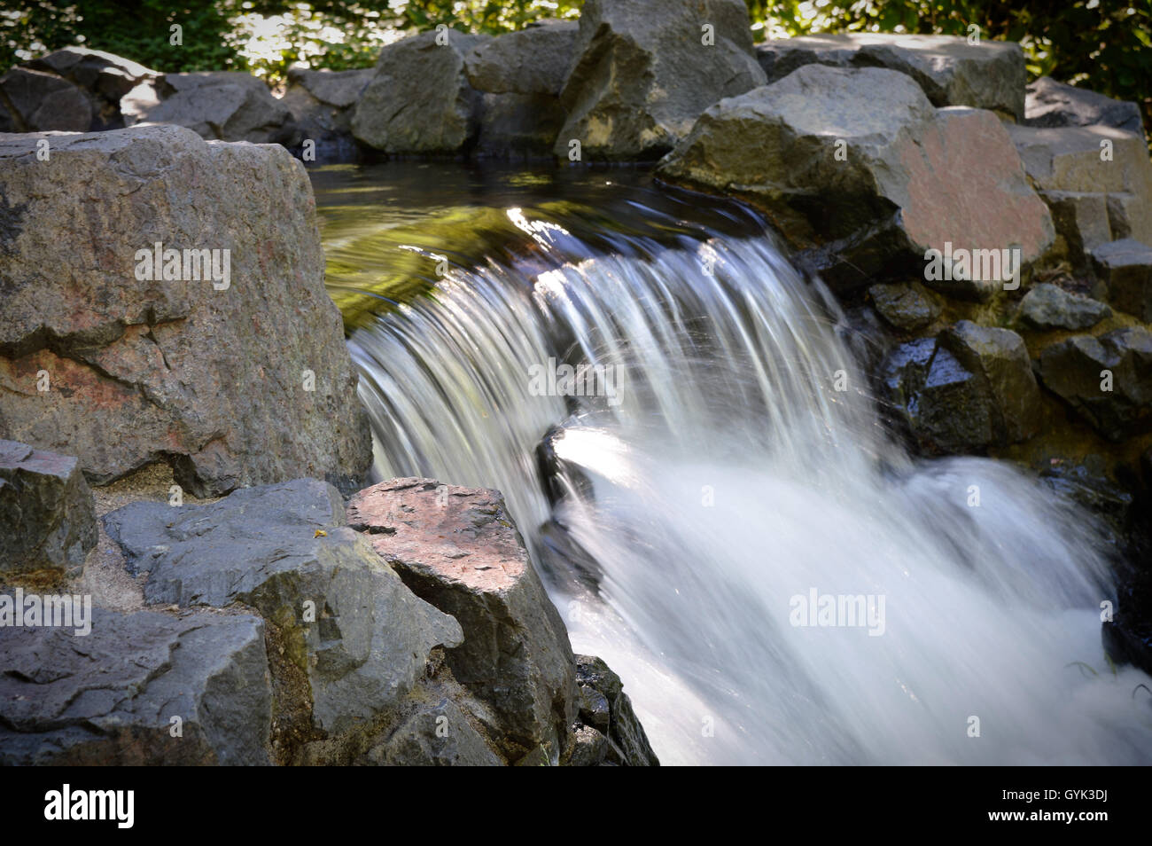 Waterfall in the Park Stock Photo - Alamy