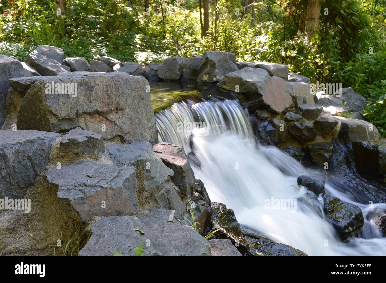 Waterfall in the Park Stock Photo - Alamy