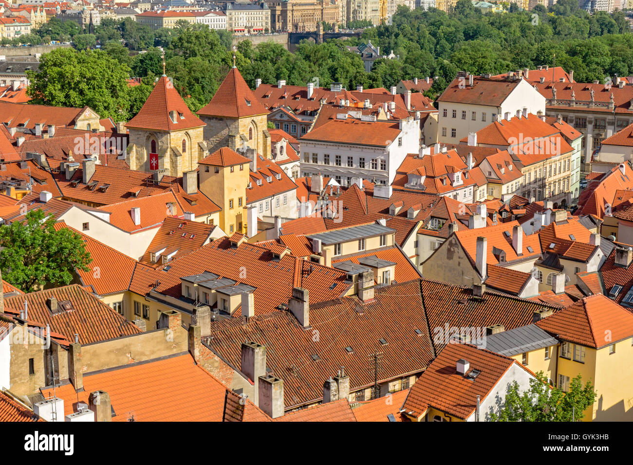 Prague red roofs Stock Photo - Alamy