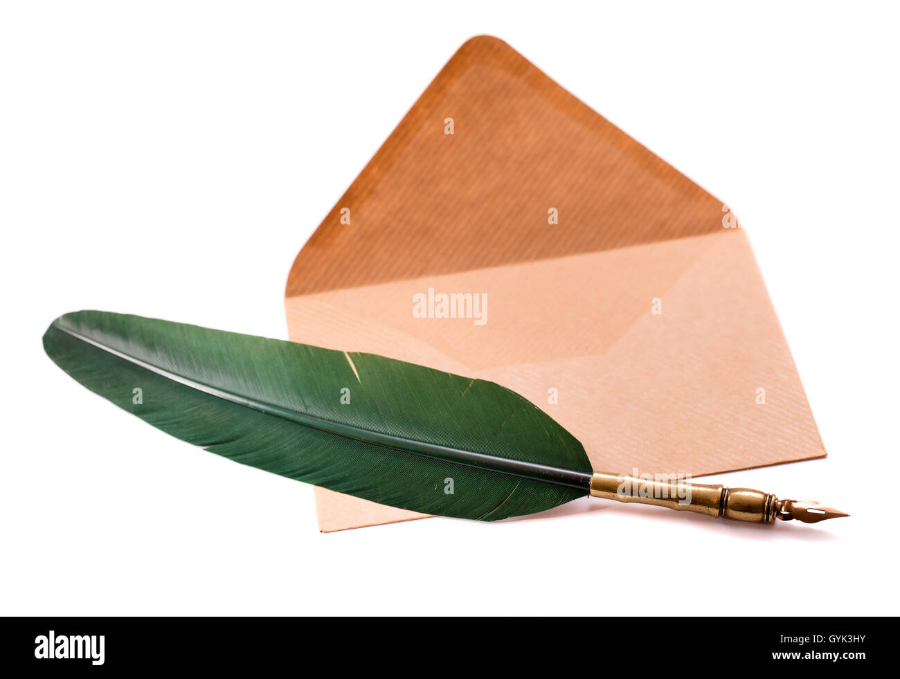 Pen and envelope isolated Stock Photo - Alamy
