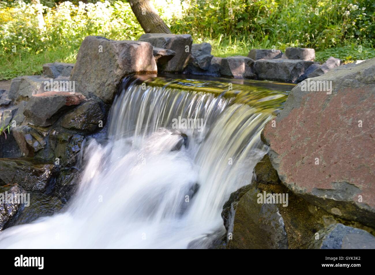 Waterfall in the Park Stock Photo - Alamy