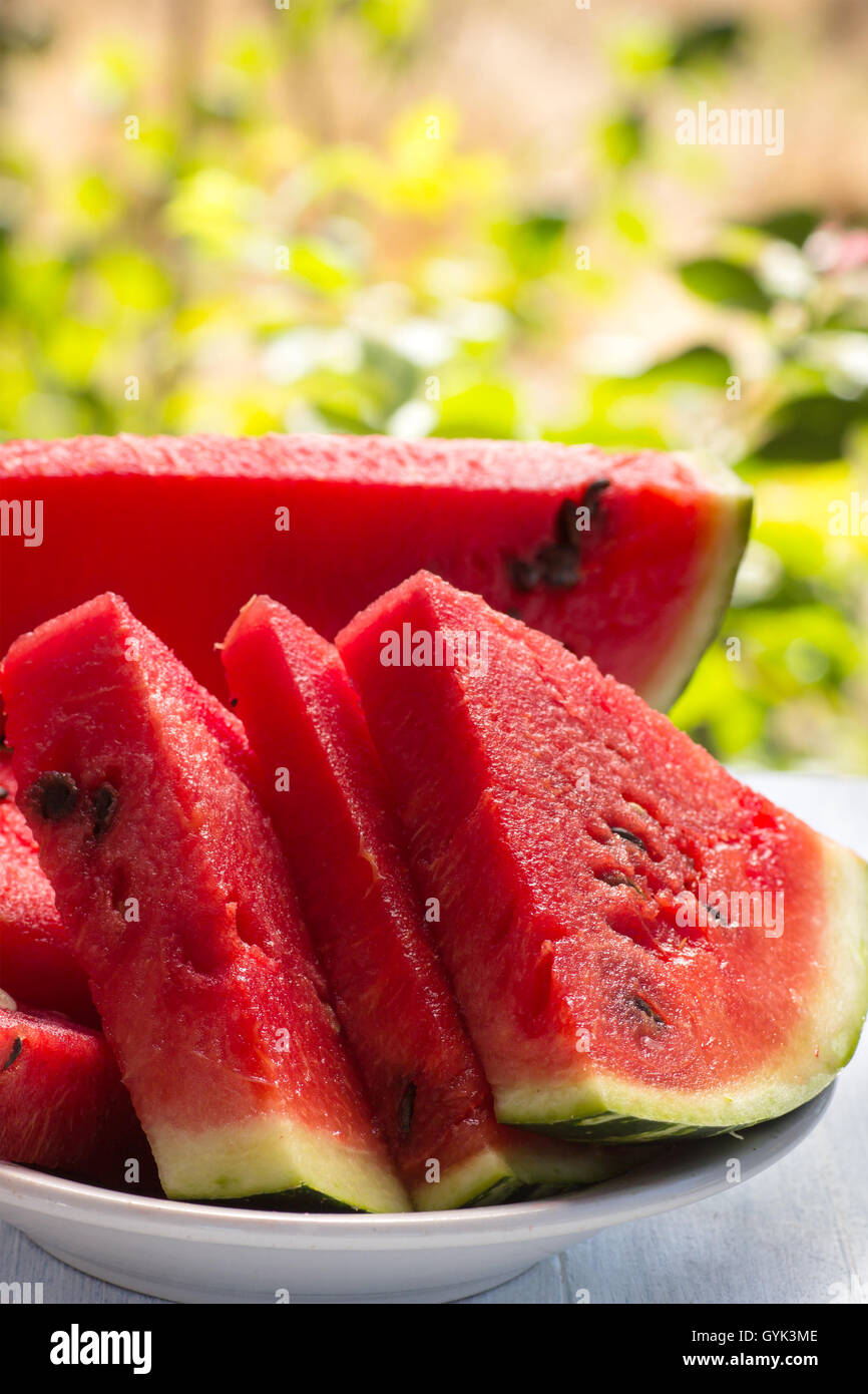 Watermelon triangle piece hi-res stock photography and images - Alamy