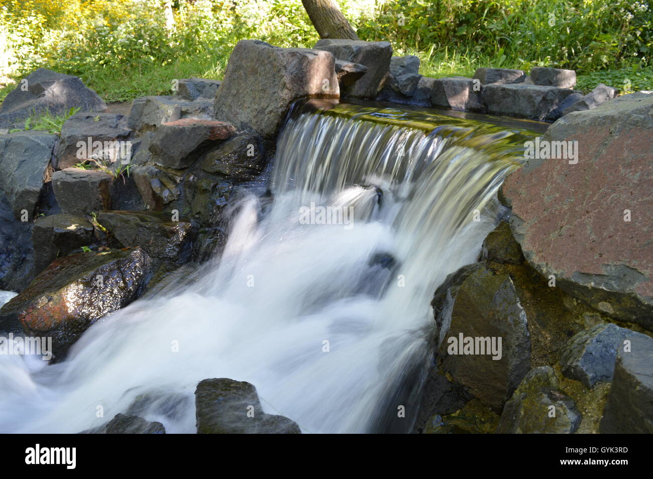 Waterfall in the Park Stock Photo - Alamy
