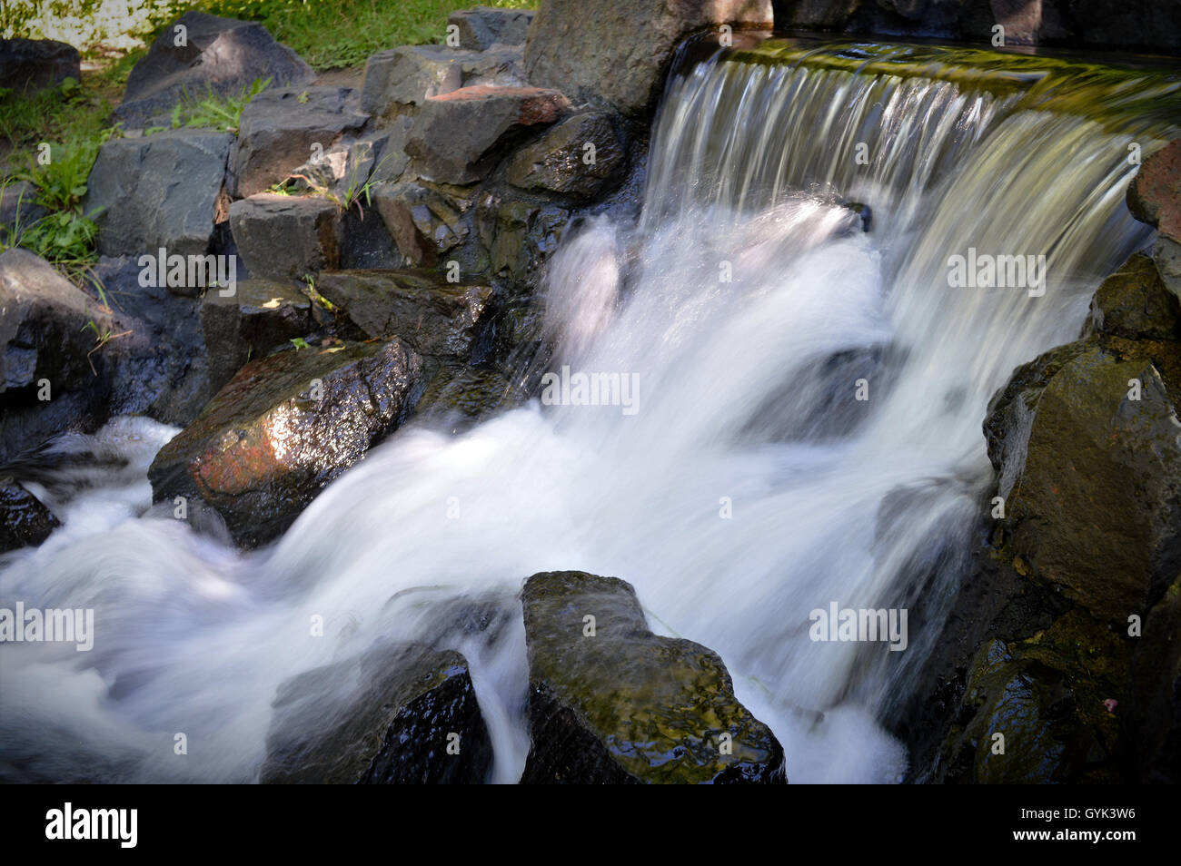 Waterfall in the Park Stock Photo - Alamy