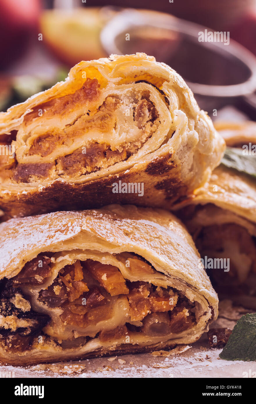 Strudel with fruits hi-res stock photography and images - Alamy