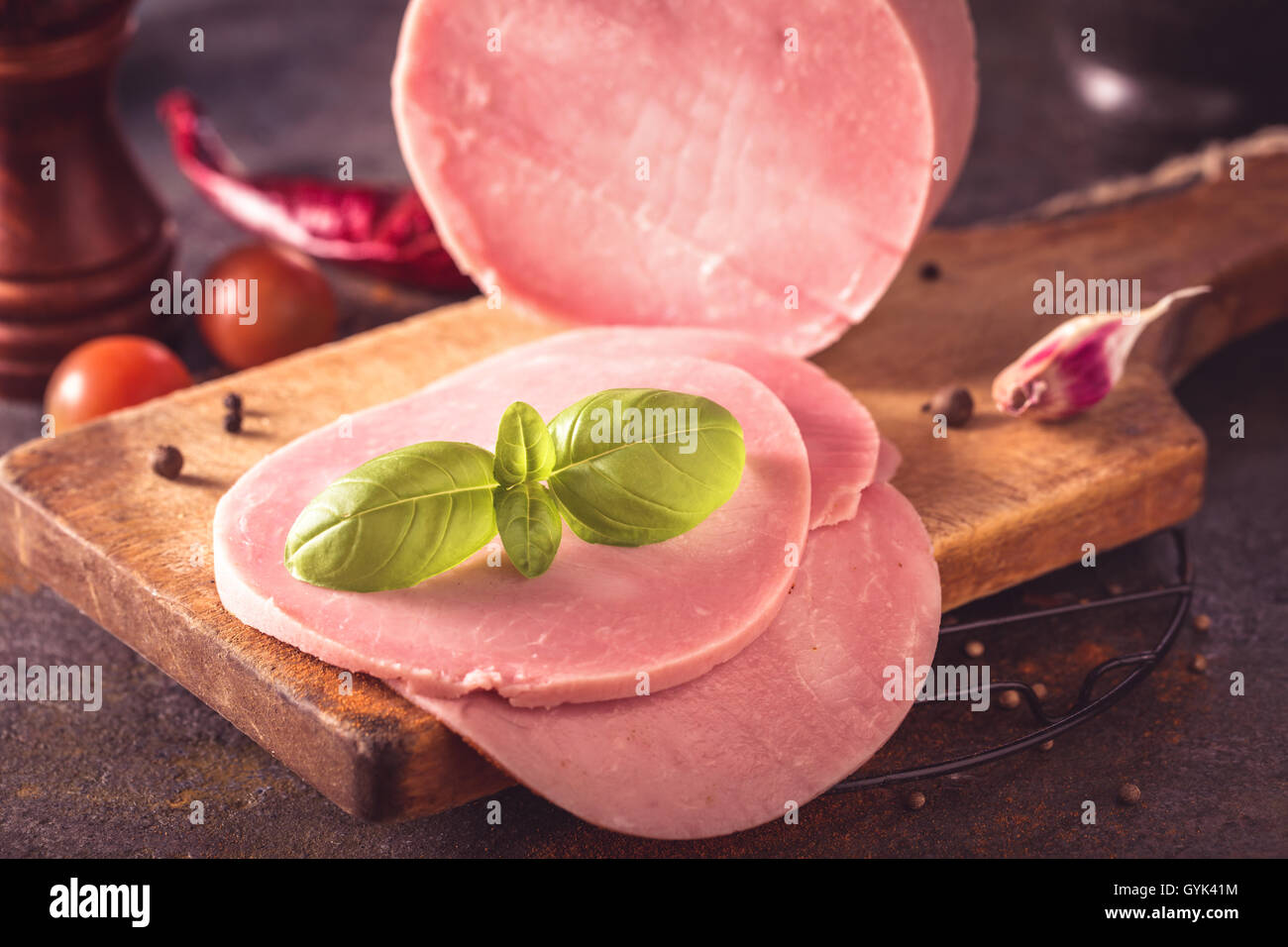 Sliced pork ham snack hi-res stock photography and images - Alamy