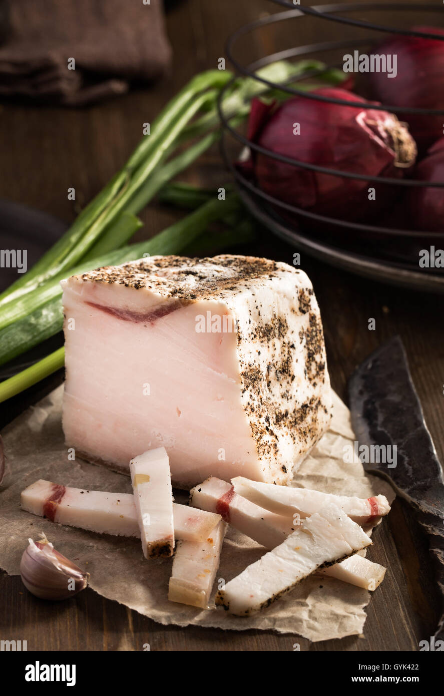 Lard with spices hi-res stock photography and images - Alamy