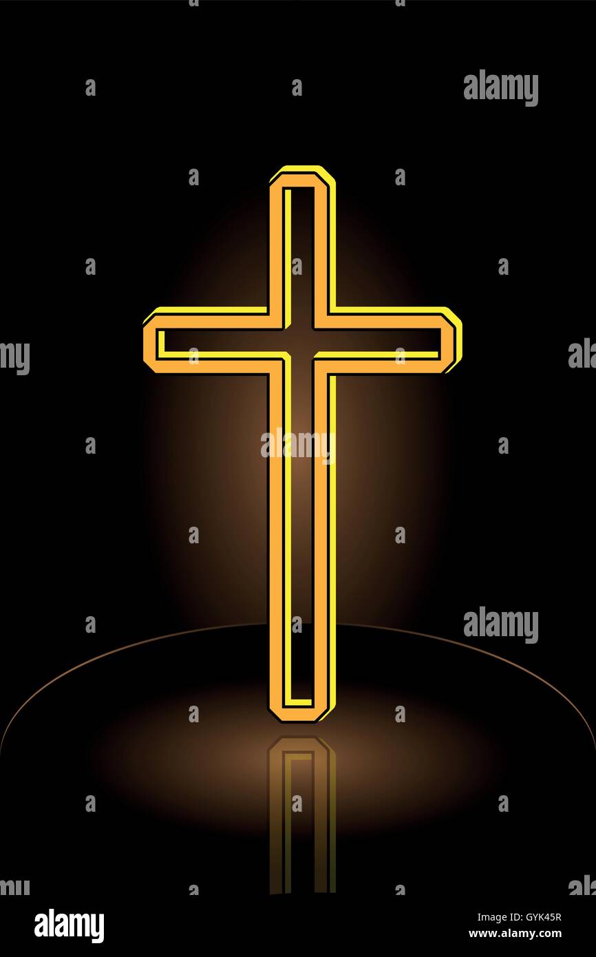 Christian Cross Vector, cross on a brown background Stock Vector Image ...