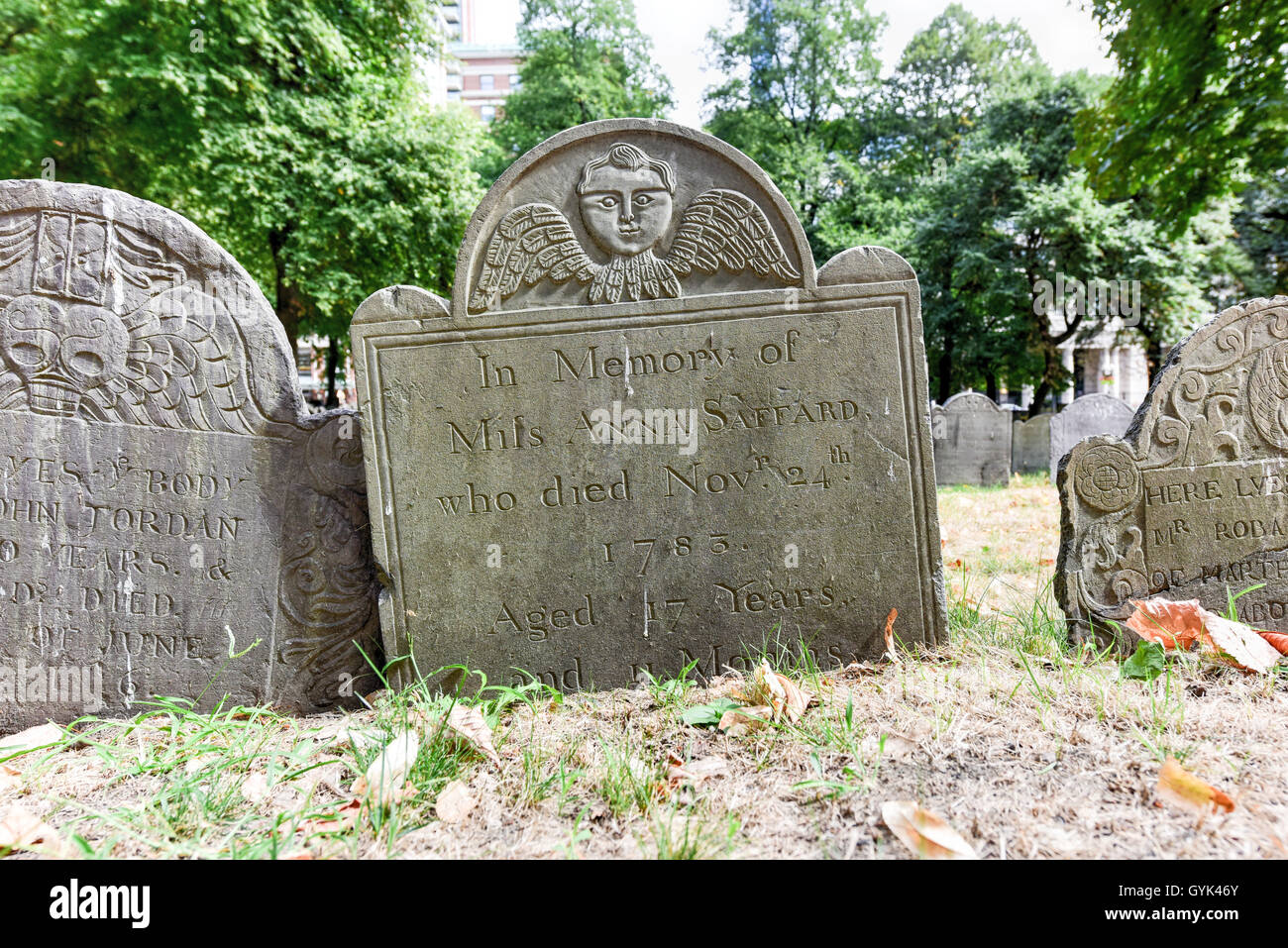 Famous landmark of history cemetery, the Granary Burying ground in ...