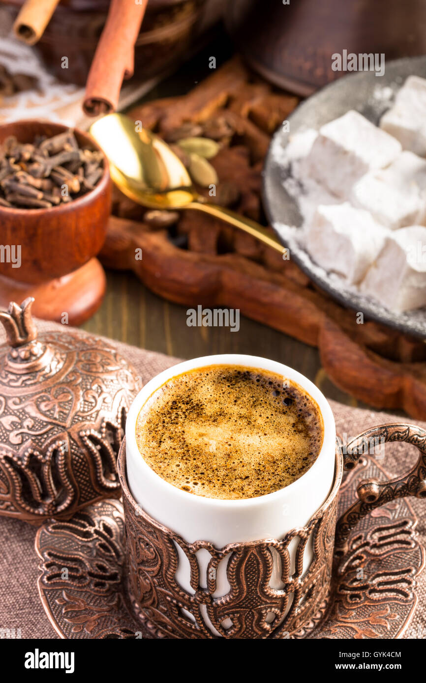 Traditional turkish coffee above Stock Photo - Alamy