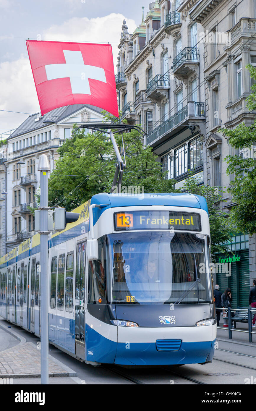 Tram in city zurich switzerland hi-res stock photography and images - Alamy