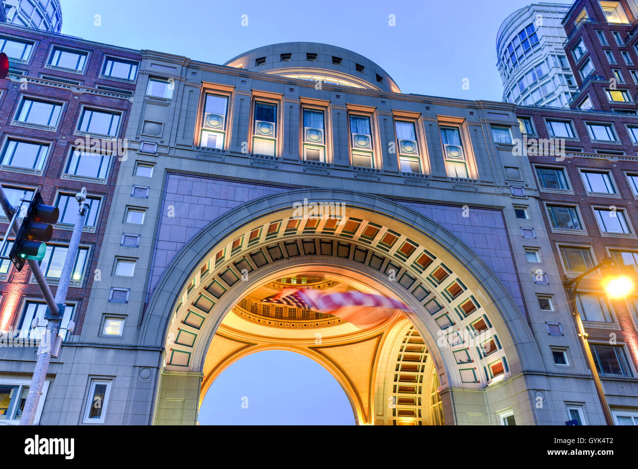The arch at Rowes Wharf in Boston, Massachusetts Stock Photo - Alamy