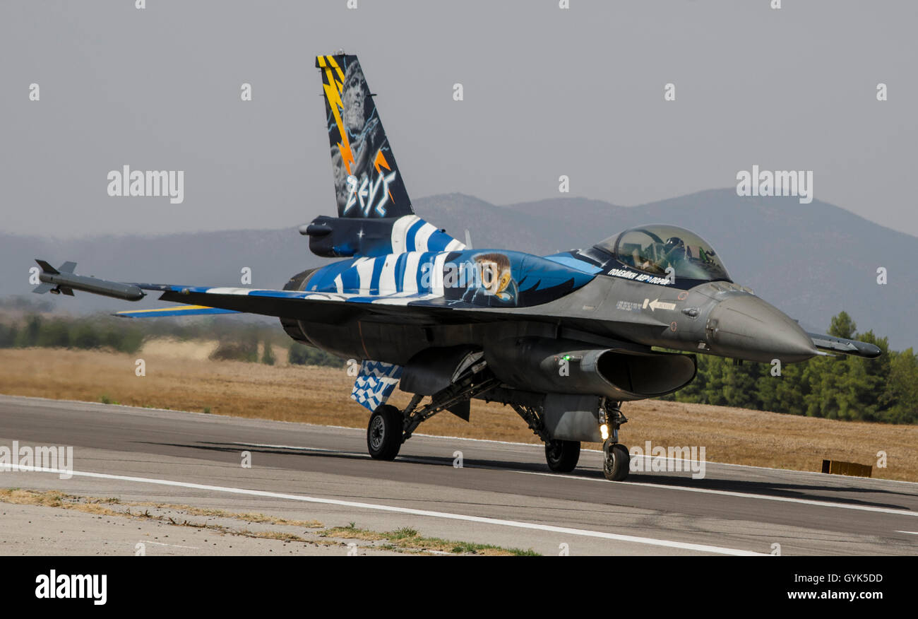 Athens, Greece. 18th Sep, 2016. An HAF F16 Block 52 Viper part of the ...