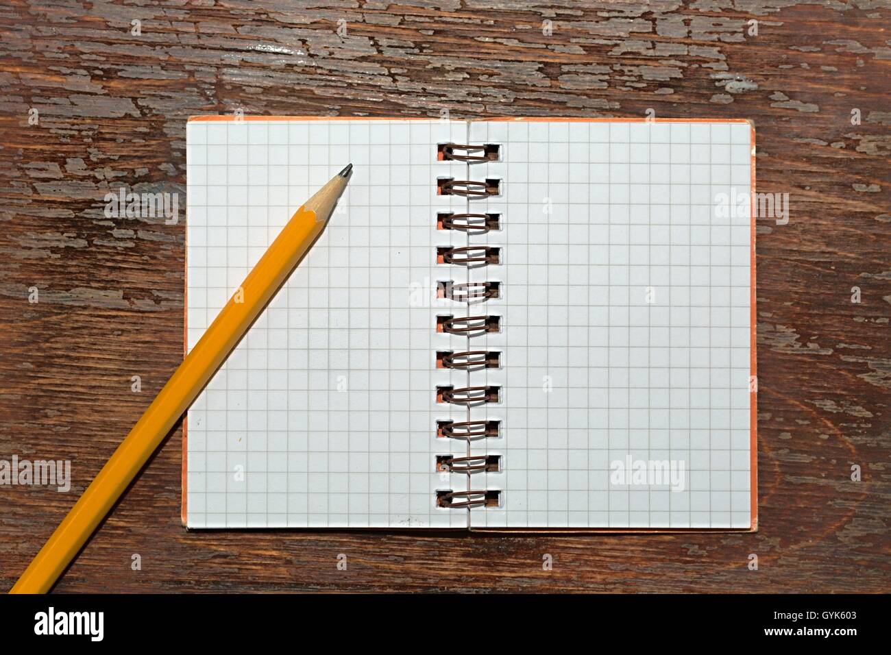 Notebook with Pencil Stock Photo - Alamy