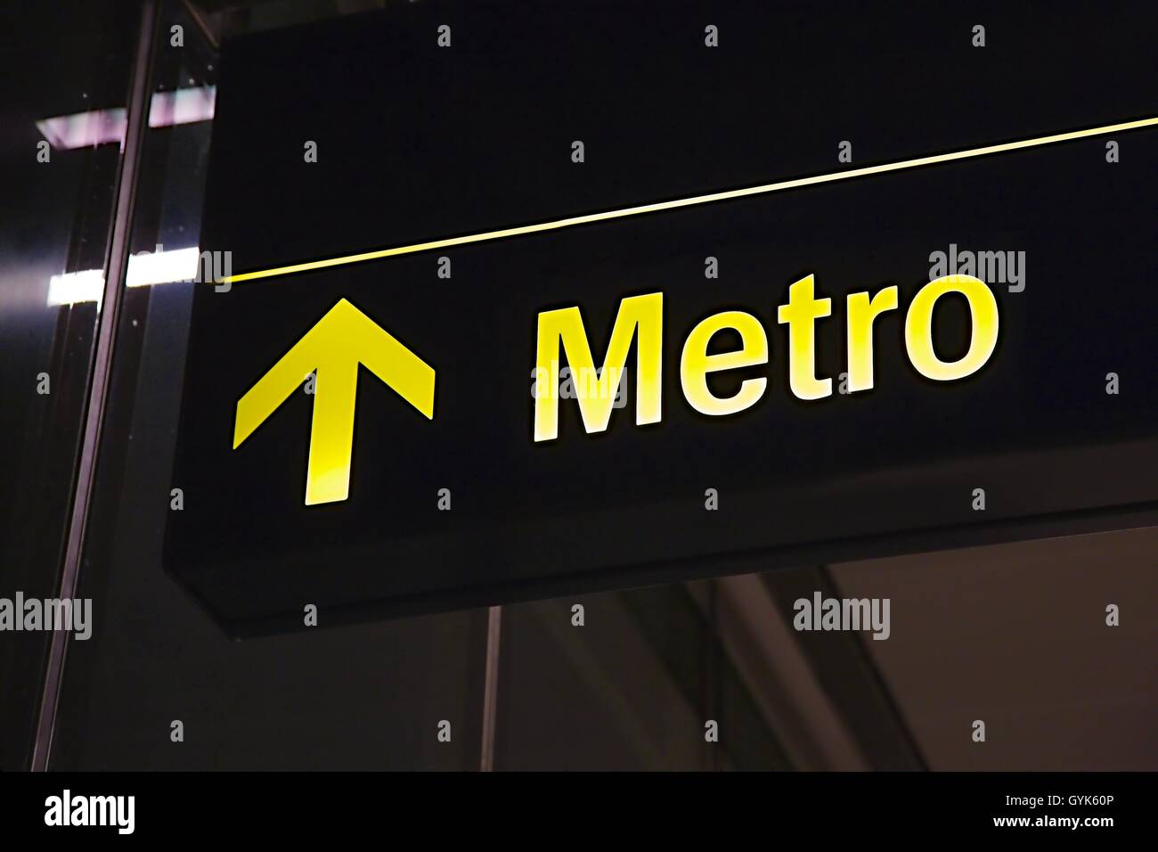 Metro sign underground Stock Photo - Alamy