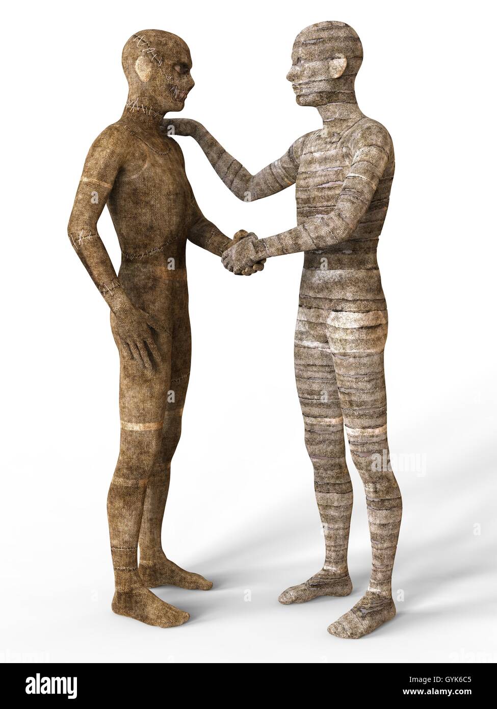Mummies 3D Illustration Stock Photo - Alamy
