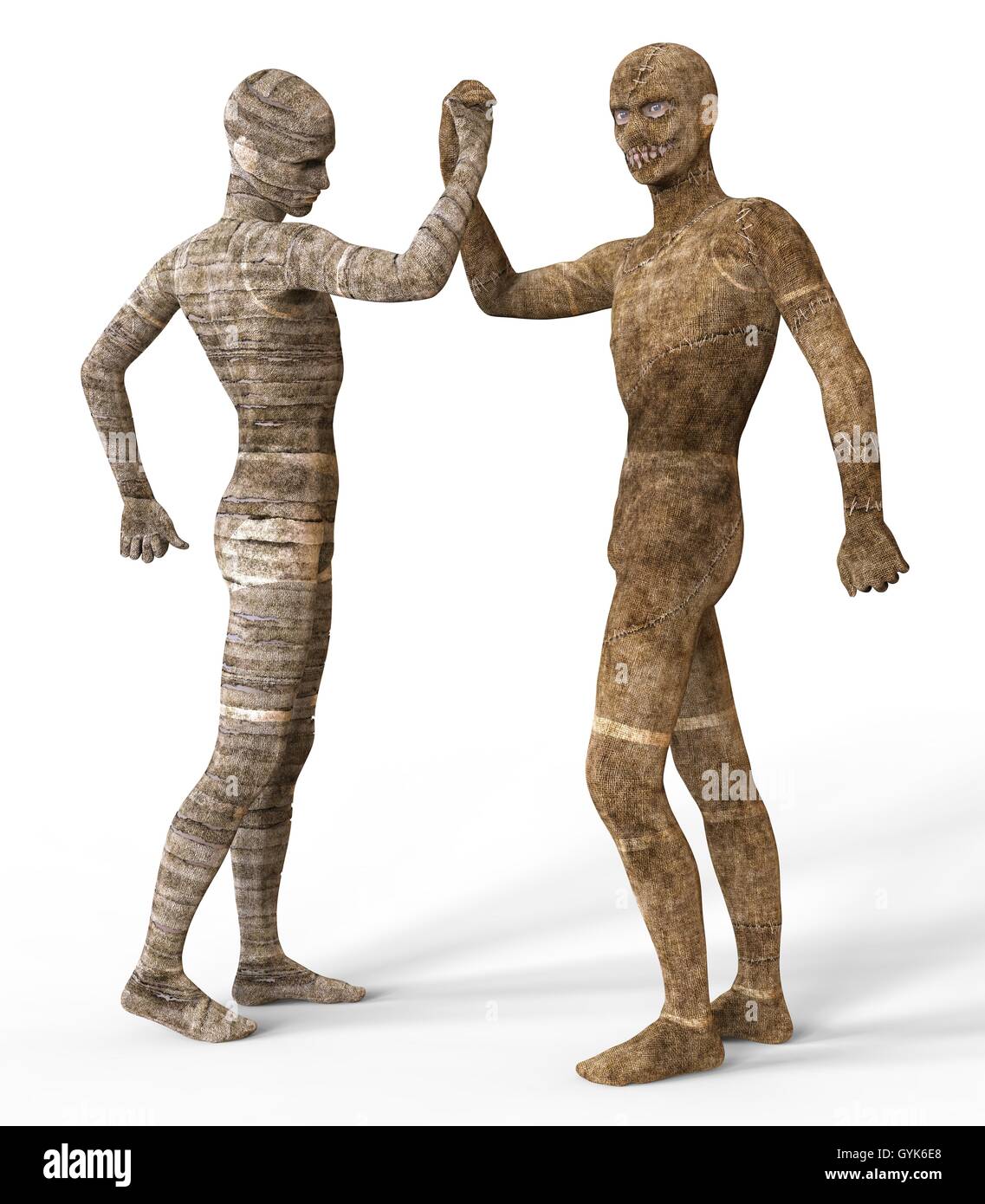 Mummies 3D Illustration Stock Photo - Alamy