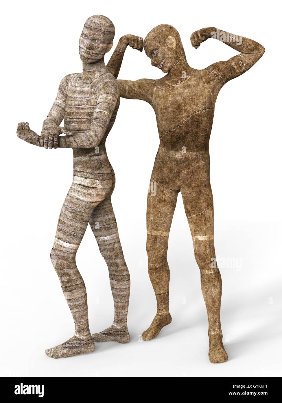 Mummies 3D Illustration Stock Photo - Alamy