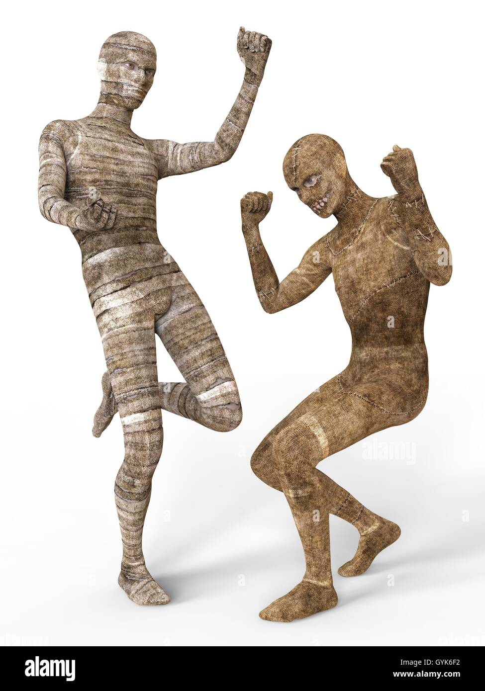 Mummies 3D Illustration Stock Photo - Alamy