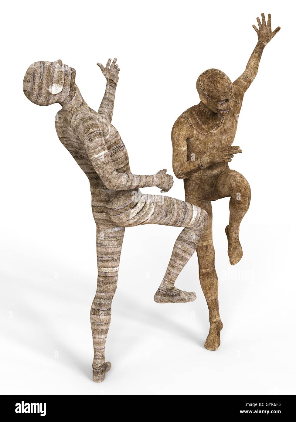 Mummies 3D Illustration Stock Photo - Alamy