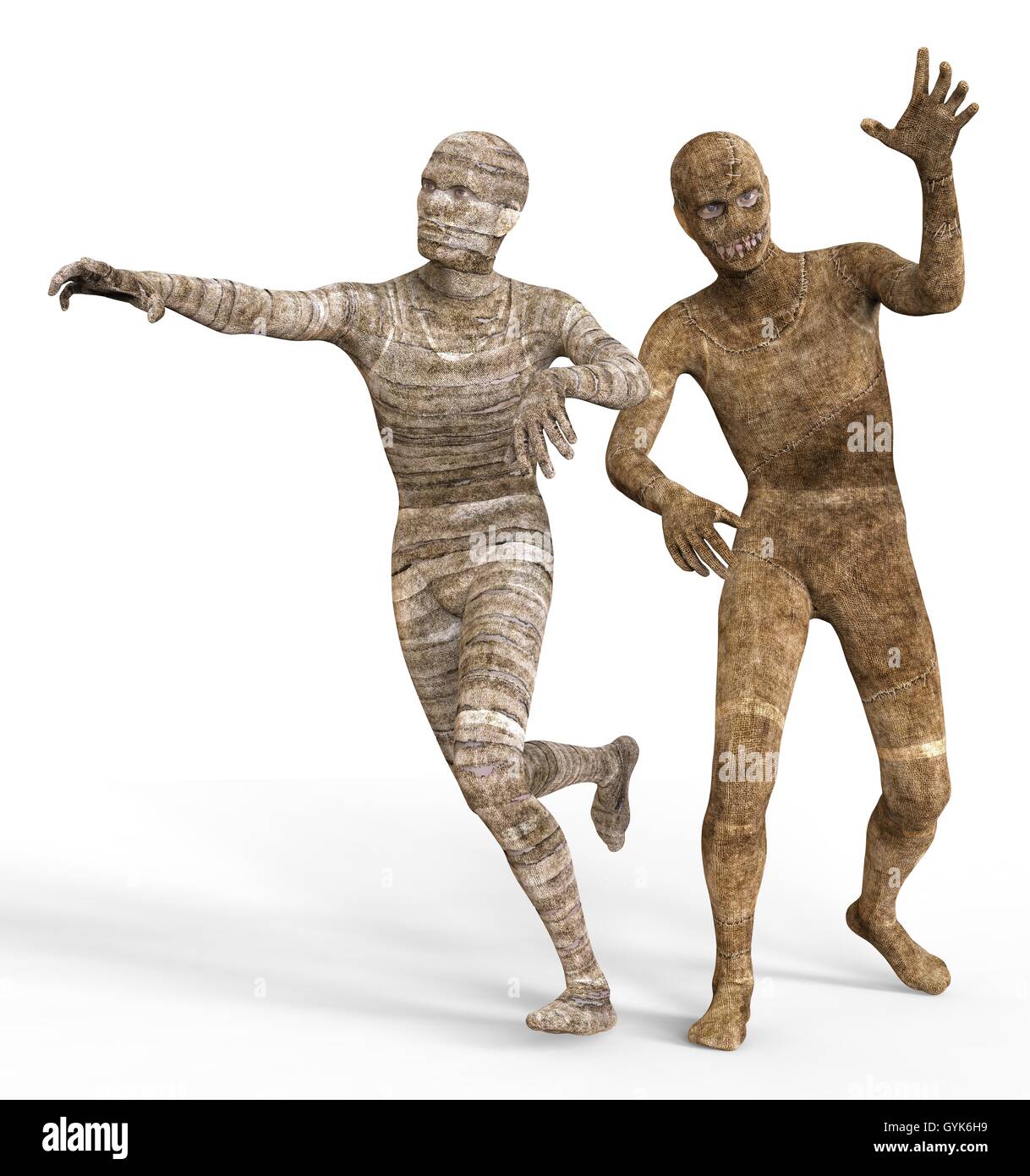 Mummies 3D Illustration Stock Photo - Alamy