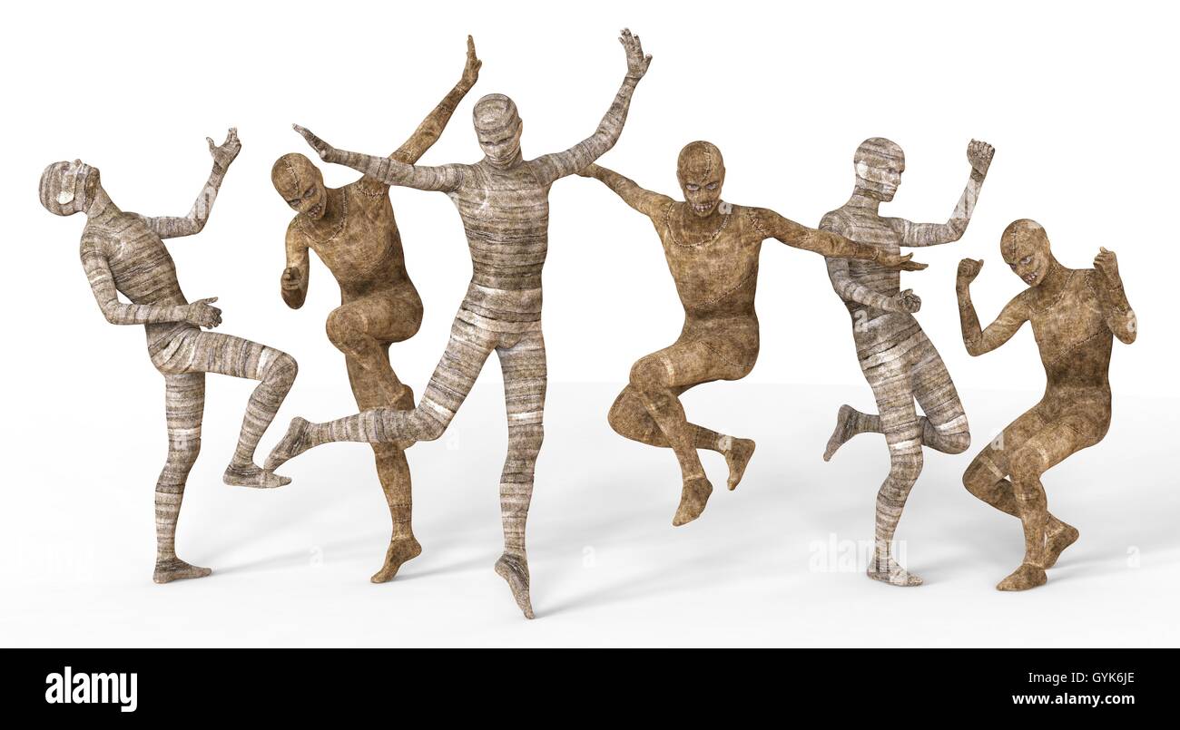 Mummies 3D Illustration Stock Photo - Alamy