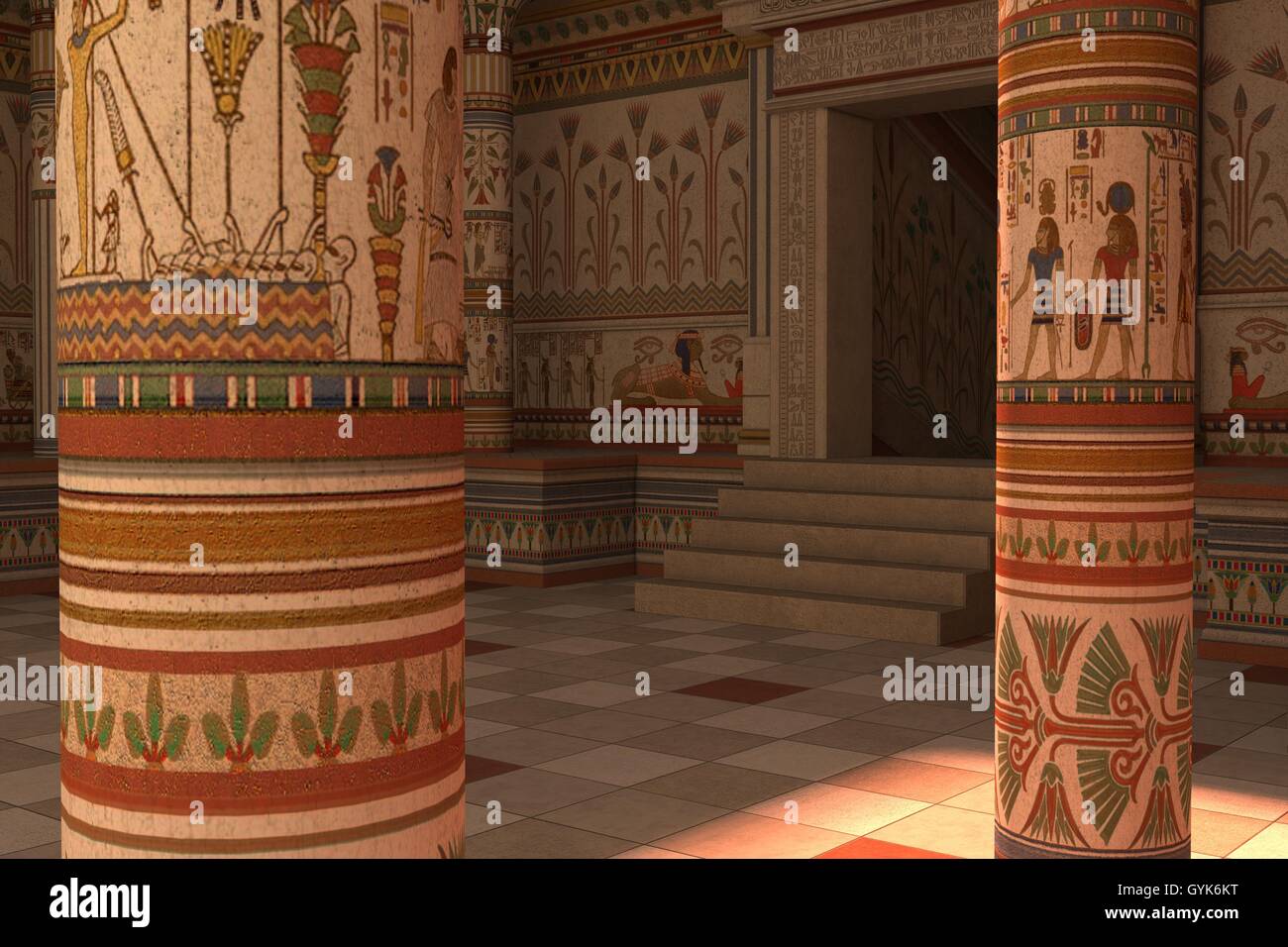 Pharaohs Palace 3D Illustration Stock Photo - Alamy