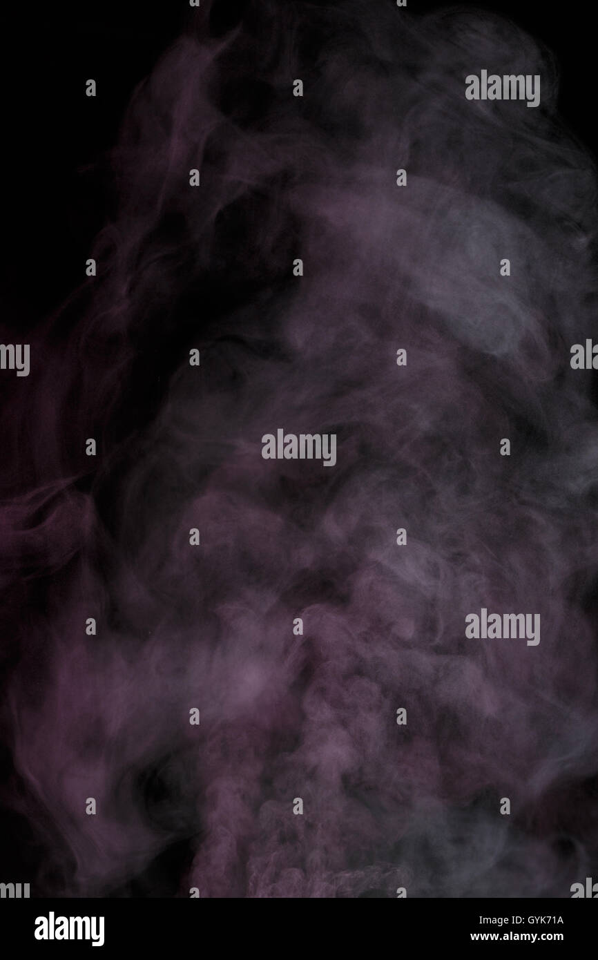 Abstract purple water vapor on a black background. Texture. Design ...