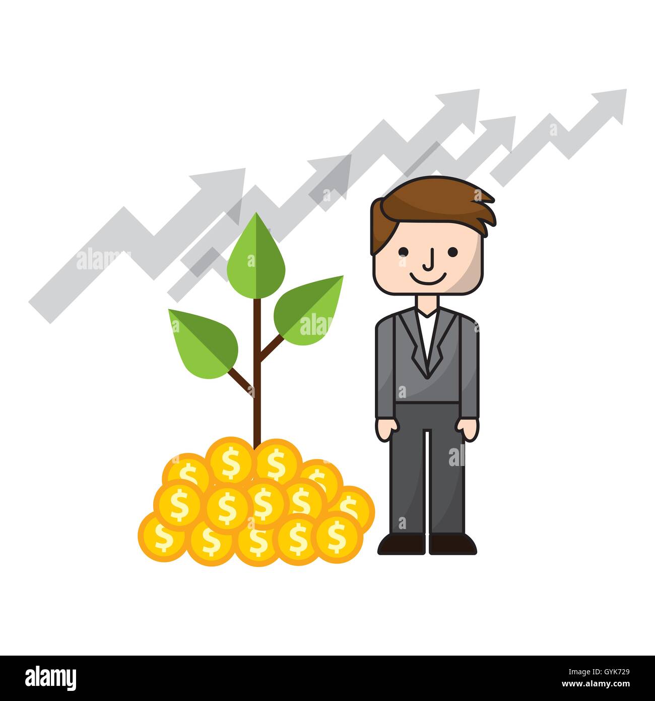 business growth flat line icons Stock Vector Image & Art - Alamy