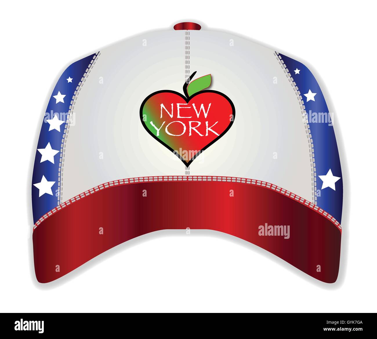 A red white and blue typical baseball cap with New York as the logo ...