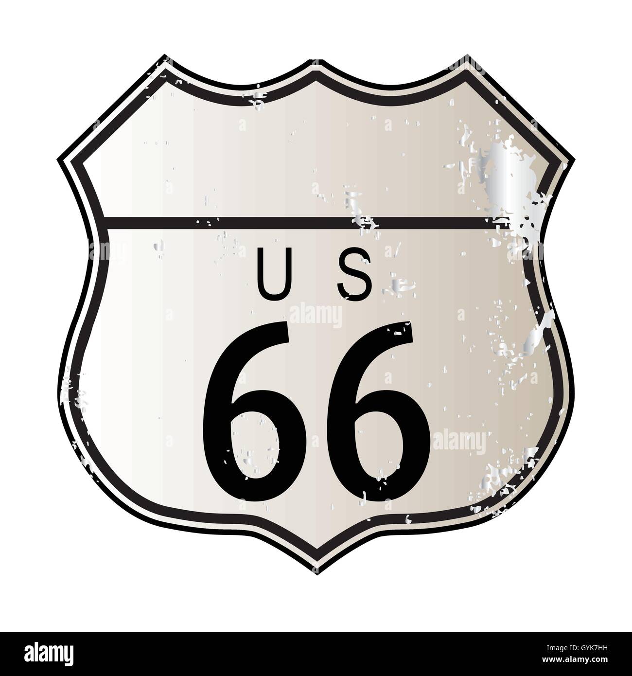 Blank Route 66 traffic sign over a white background and the legend ...