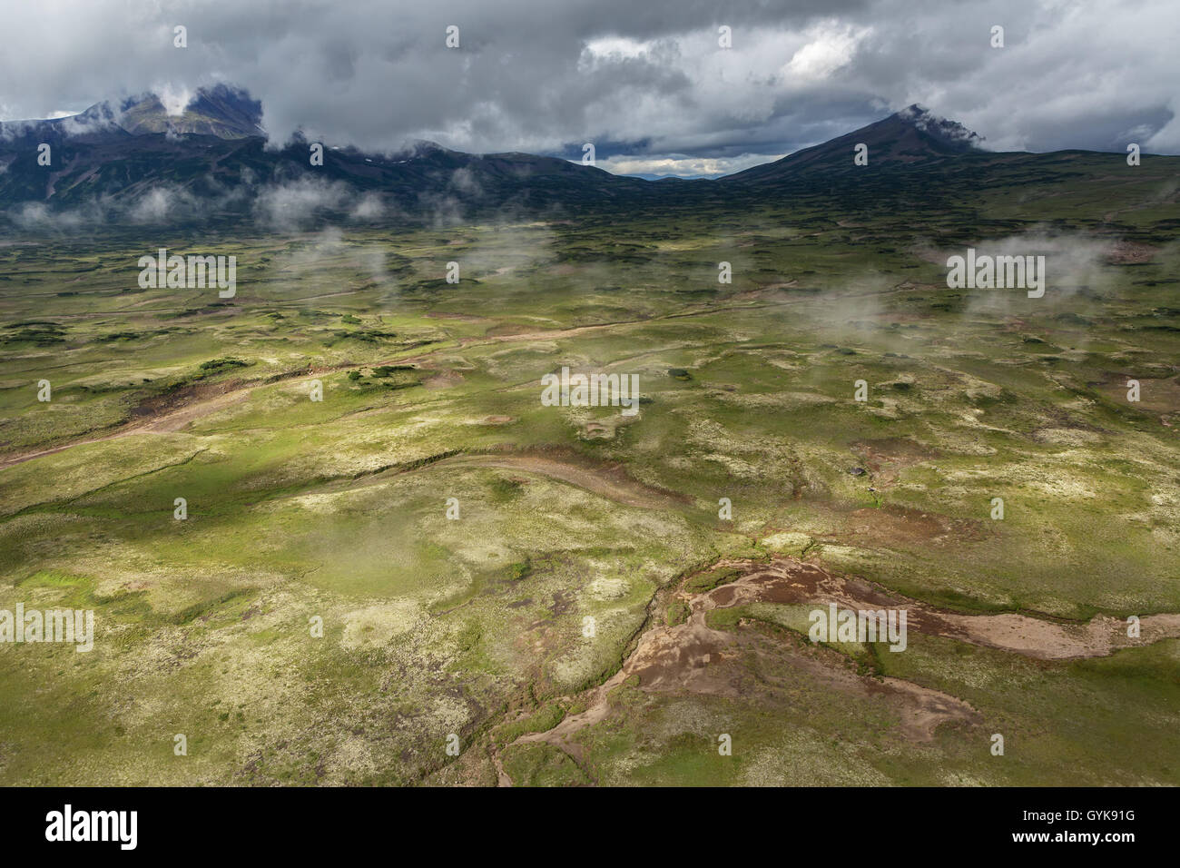 Uzon Caldera in Kronotsky Nature Reserve on Kamchatka Peninsula Stock ...