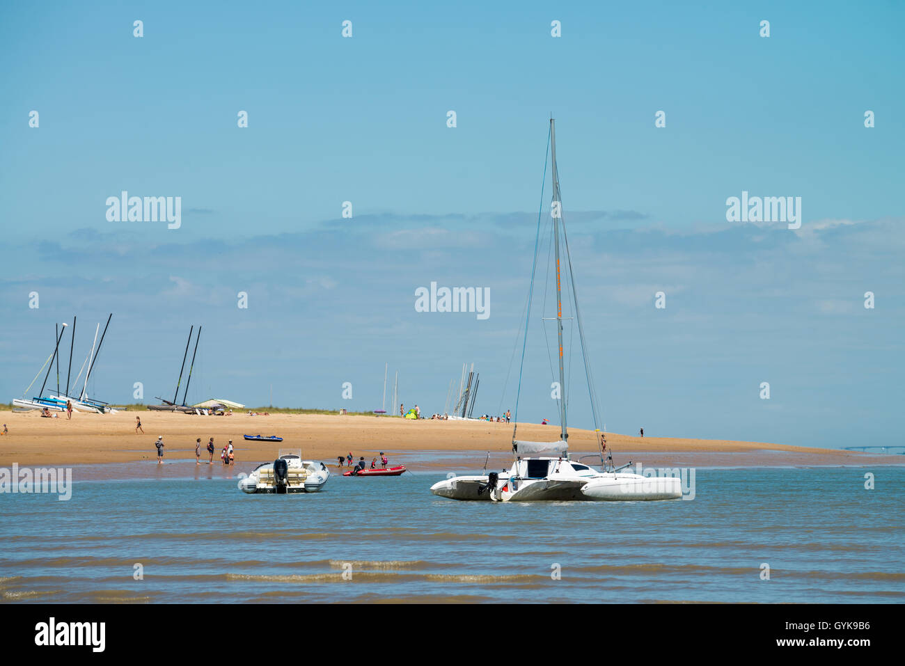 France, Charente Maritime, the beaches of Boyardville near Fort Boyard ...