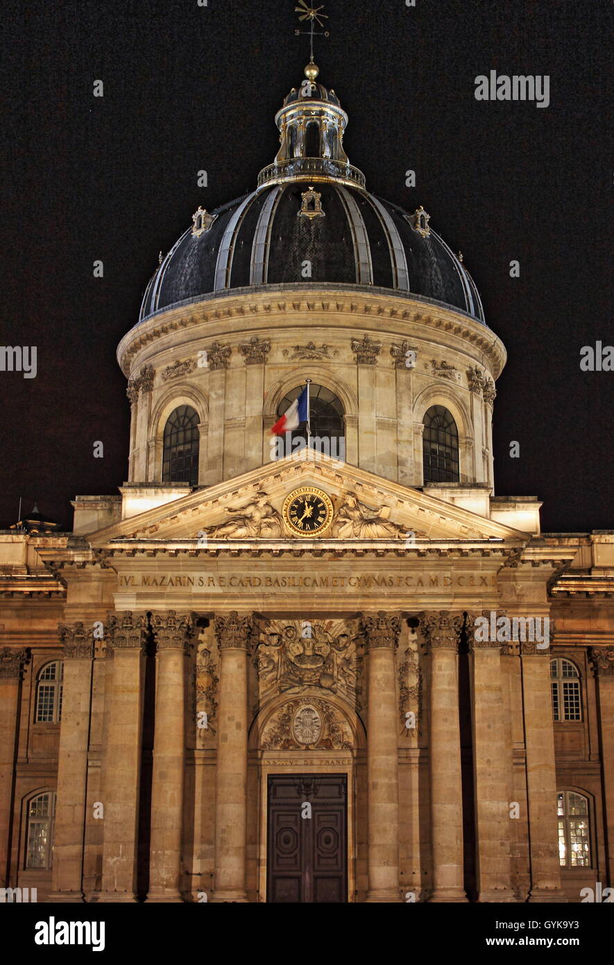 Les Invalides cathedral by night. Paris, France - HDR Stock Photo - Alamy