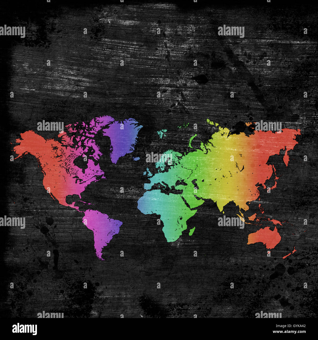 grunge map of the world Stock Photo - Alamy