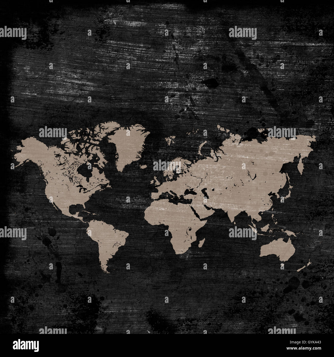 grunge map of the world Stock Photo - Alamy