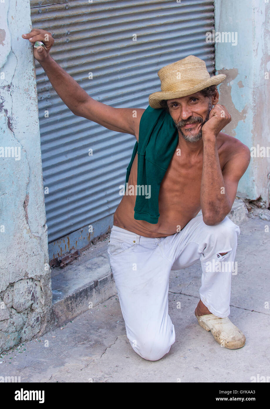 A portrait of a Cuban man in old Havana street Stock Photo - Alamy