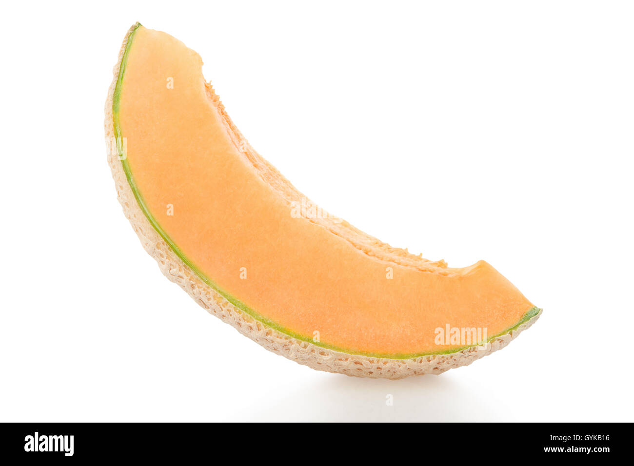 Cantaloupe melon single slice on white, clipping path Stock Photo - Alamy