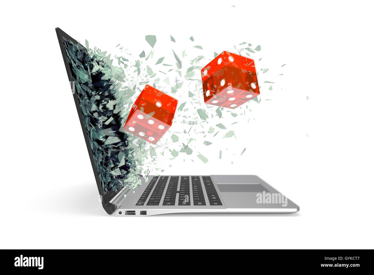 The concept of online games, isolated on white background. 3d ...