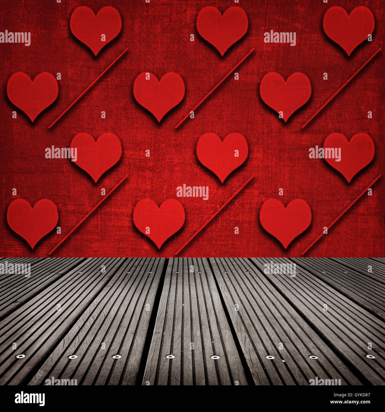 room with heart pattern as wall Stock Photo - Alamy