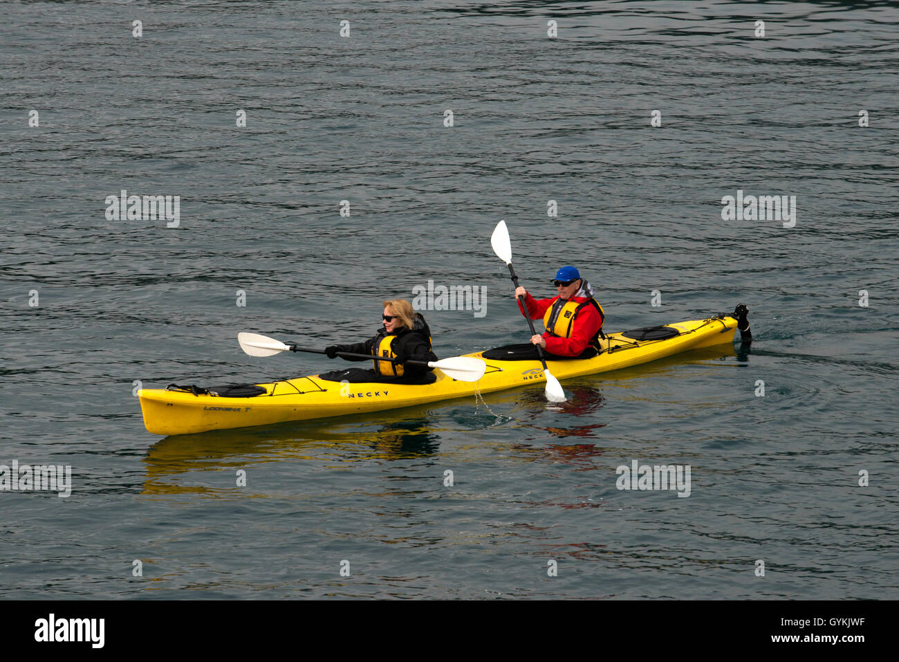 Kayaking in Icy Strait. Glacier Bay National Park adn Preserve ...